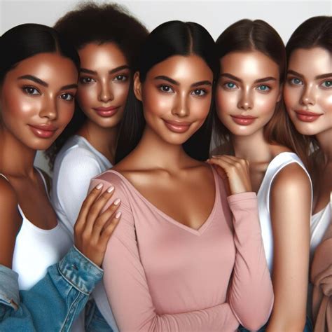 A Group Of Models Pose With One Wearing A Pink Shirt Premium Ai
