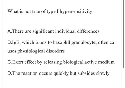 Solved Antibody Mediated Hypersensitivity Includes A Type I