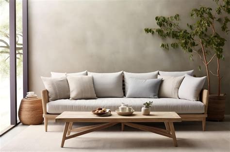 Premium Ai Image Rectangular Frame Poster Mockup On Light Concrete Generative Ai