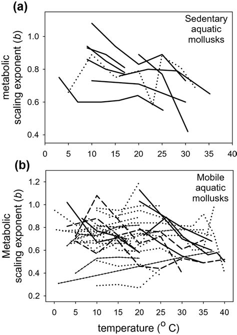 Line Plots Of Body Mass Scaling Exponents For Resting Or Routine