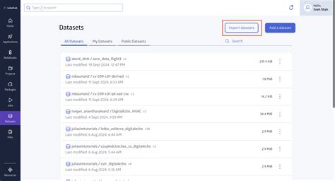 Dataset Imports · Juliahub