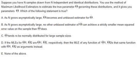 Solved Suppose You Have N Samples Drawn From N Independent Chegg Com