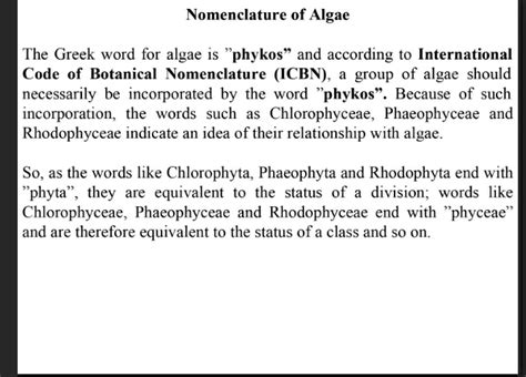 Algae And There Classification Based On Different Features Structure