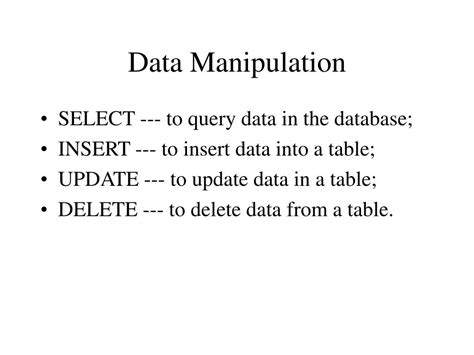 Ppt Sql Data Manipulation Essential Techniques And Queries Powerpoint
