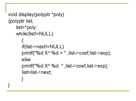 Polynomial Addition Using Linked Lists Data Structures Polynomial