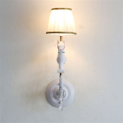 旋转木马美式水晶儿童房壁灯样板房男孩女孩床头灯卧室灯灯具灯饰虎窝淘