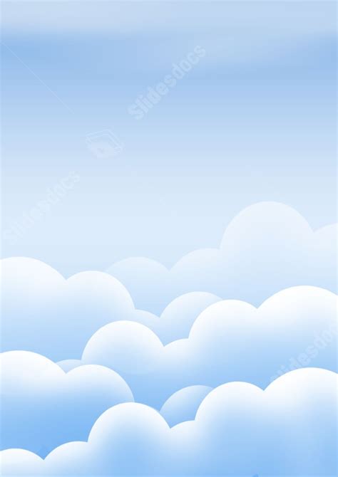 Gradient Advertising Poster Featuring Blue Sunny Sky With Clouds Page