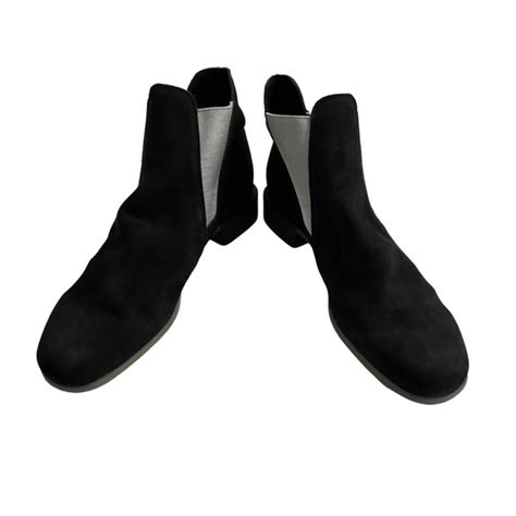 Arche Shoes Arche Twitic Black Suede Block Heel Rubber Sole Chelsea
