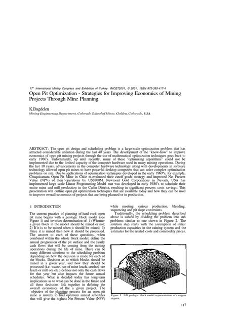 Open Pit Optimization Pdf Scheduling Production Processes Mining