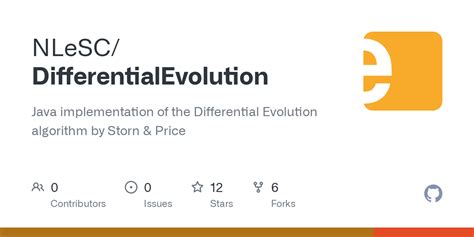 Github Nlescdifferentialevolution Java Implementation Of The