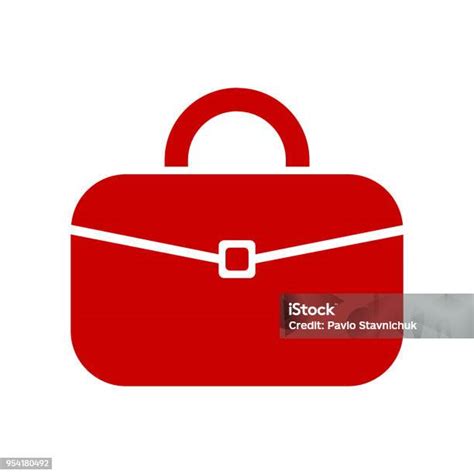 서류 가방 벡터 아이콘입니다 포트폴리오 간단한 고체 아이콘재고 벡터 빨강에 대한 스톡 벡터 아트 및 기타 이미지 빨강 사무실 아이콘 Istock