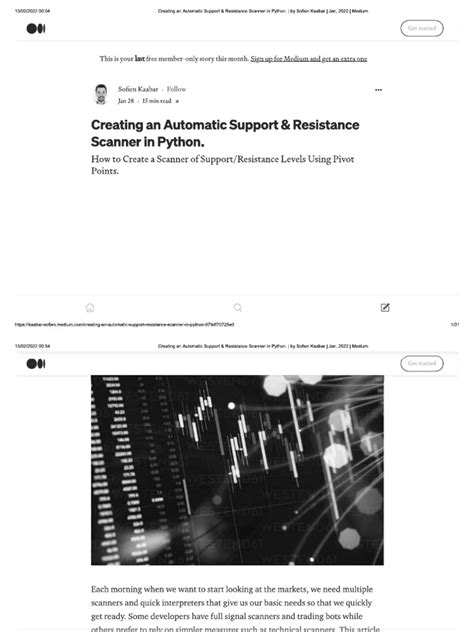 Creating An Automatic Support And Resistance Scanner In Python Pdf