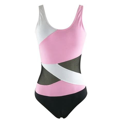 One Piece Swimsuit Swimwear Female Mesh Halter Bikini Set Ladies