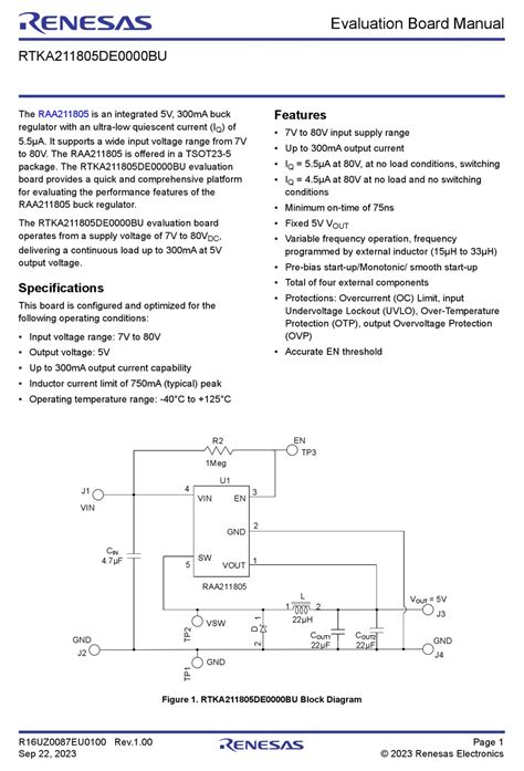 Renesas Raa211805 Manual Pdf Download Manualslib