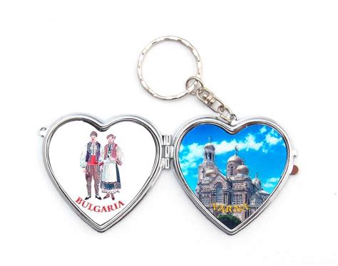 Сувенирен метален ключодържател във формата на сърце с огледала подаръци Podobro CoМ сувенири