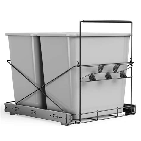 Pull Out Trash Can Under Cabinet With Push To Open Slides Garbage Can Not Included Double