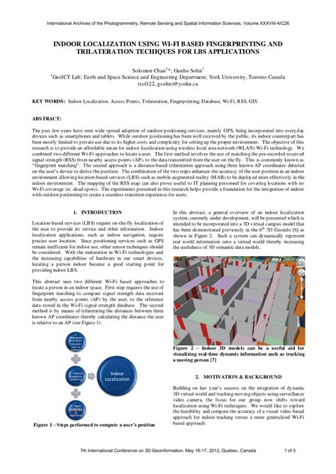 PDF INDOOR LOCALIZATION USING WI FI BASED FINGERPRINTING AND TRILATERATION TECHIQUES FOR LBS