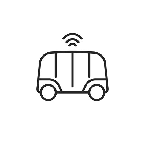 Electric Self Driving Shuttle Bus Icon Isolated On White Background 14295454 Vector Art At Vecteezy