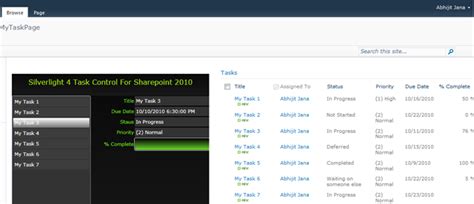 Silverlight Task Control For Sharepoint 2010 Example Of High Touch