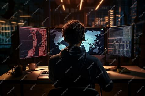 Premium Photo Programming Background With Person Working With Codes On Computer