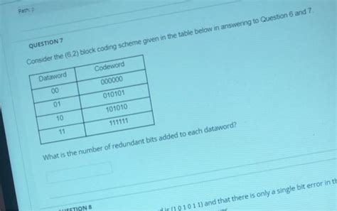 Solved Path Question 7 Consider The 62 Block Coding