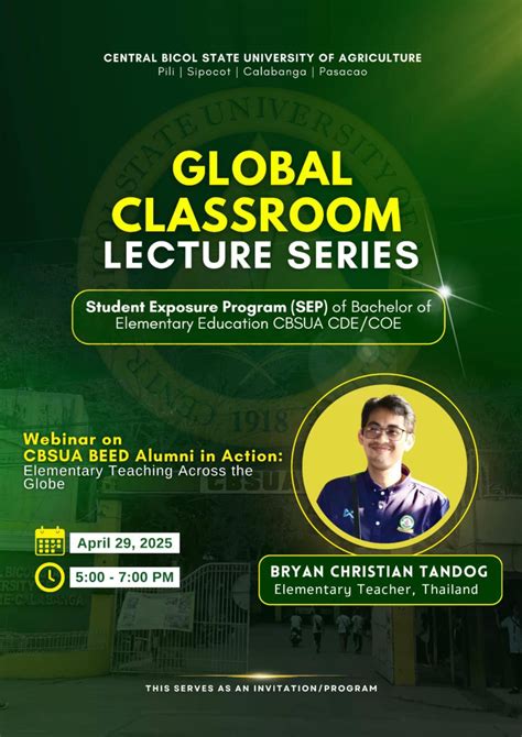 Cbsua Beed Alumnus Inspires Future Educators In 2nd Global Classroom