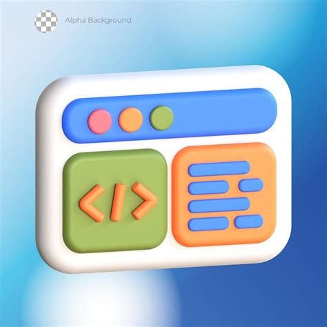 Premium Psd 3d Coding Icon