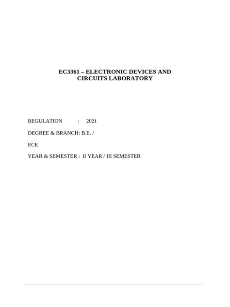 Edc Lab Manual Pdf Field Effect Transistor Rectifier