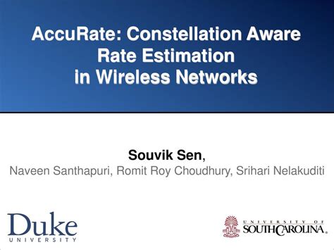 Accurate Constellation Aware Rate Estimation In Wireless Networks Ppt Download