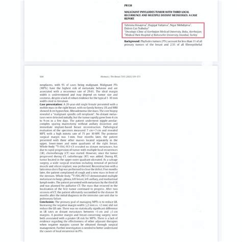 Pdf Malignant Phyllodes Tumor With Third Local Recurrence And