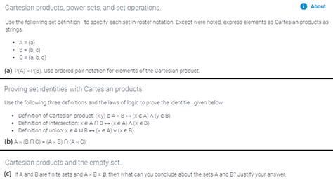 Solved Discrete Mathematics Cartesian Products Please Chegg