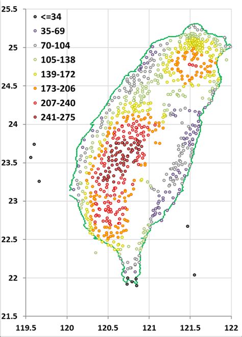 Spatial Distribution Of Afternoon Convective Rain Events In Each Download Scientific Diagram