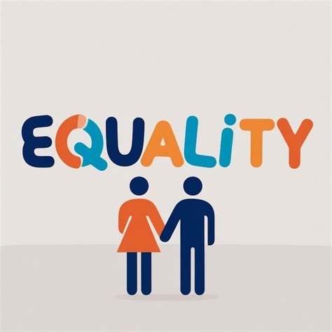 Equality Lettering Featuring Toy Man And Woman Premium Ai Generated Image