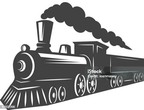 빈티지 기차에 고립 된 흰색 배경 레이블 상징 기호에 대 한 디자인 요소입니다 벡터 일러스트 레이 션 승무원실에 대한 스톡 벡터