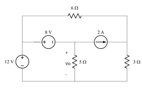 Solved For The Circuit In Figure Below Find The Value Of Vo Chegg