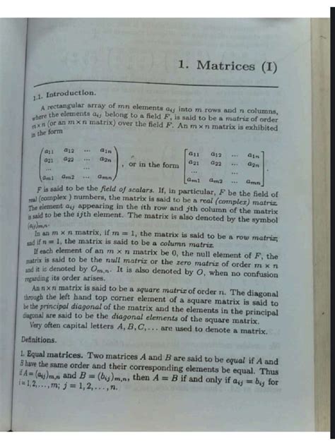 Matrix Notes From Book Pdf
