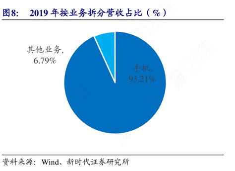 图8：2019年按业务拆分营收占比（）行行查行业研究数据库