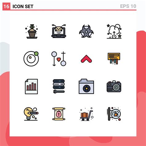 16 Universal Flat Color Filled Line Signs Symbols Of Female Orbit