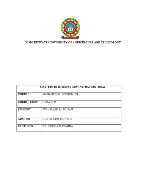 Stanslaus Pdf Profit Economics Price Discrimination