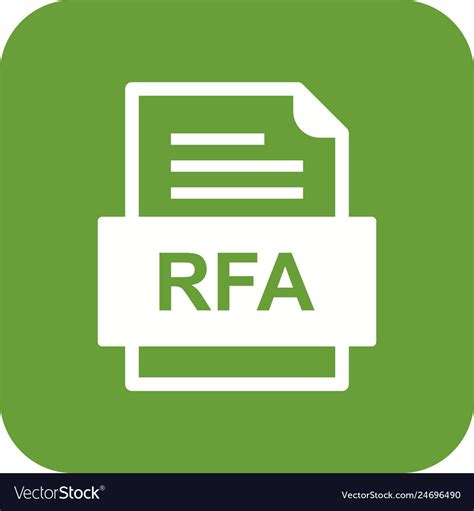 Rfa File Document Icon Royalty Free Vector Image
