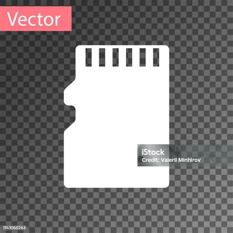 흰색 마이크로 Sd 메모리 카드 아이콘 투명 한 배경에 고립 벡터 일러스트 0명에 대한 스톡 벡터 아트 및 기타 이미지 0명 과학 데이터 Istock