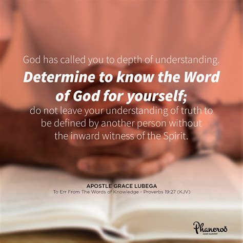 To Err From The Words Of Knowledge Phaneroo