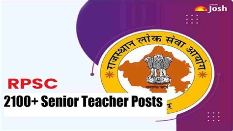 Rpsc Senior Teacher Recruitment 2024 Apply Online For 2129 Posts