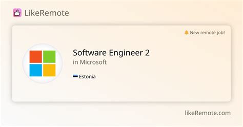 📩 Software Engineer 2 At 🏢 Microsoft 📍remote Job In 🇪🇪 Estonia Rlikeremote