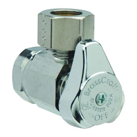 Brasscraft 1 2 In Fip Inlet X 1 2 In Comp Outlet 1 4 Turn Angle Valve