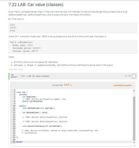 Given Main Complete The Car Class In Files Carh