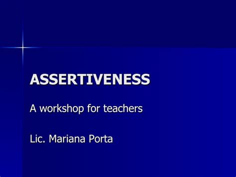 Assertive Behavior 2007 Ppt