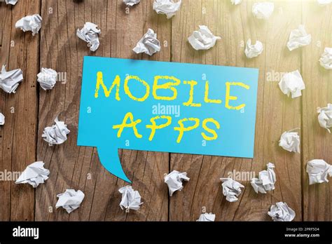 Hand Writing Sign Mobile Apps Business Concept Small Programs Are Made To Work On Phones Like