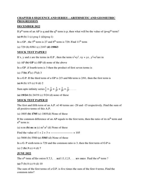 Chapter 6 8 Pyqs Pdf Mathematical Concepts Elementary Mathematics
