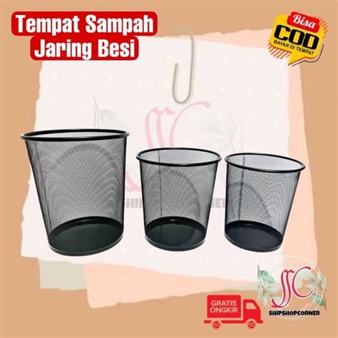 Jual Tempat Sampah Jaring Besi Hitam Tong Sampah Besi Keranjang Sampah Shopee Indonesia